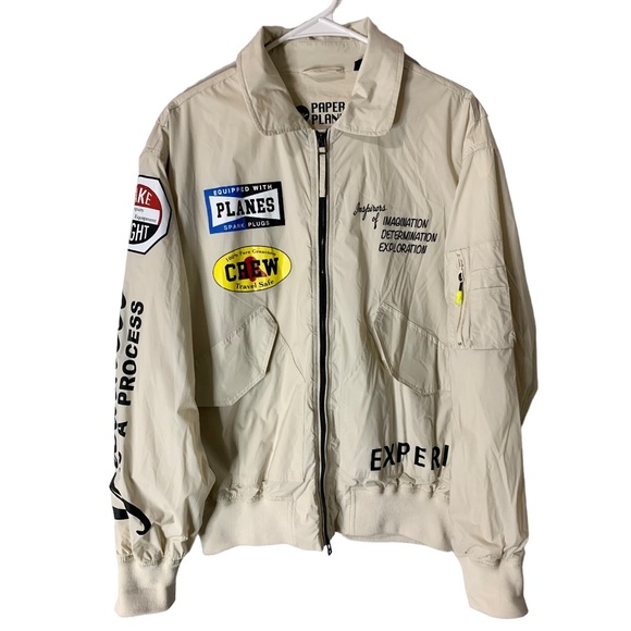 Jackets & Coats | Mens Paper Planes Multiple Graphic Windbreaker ...